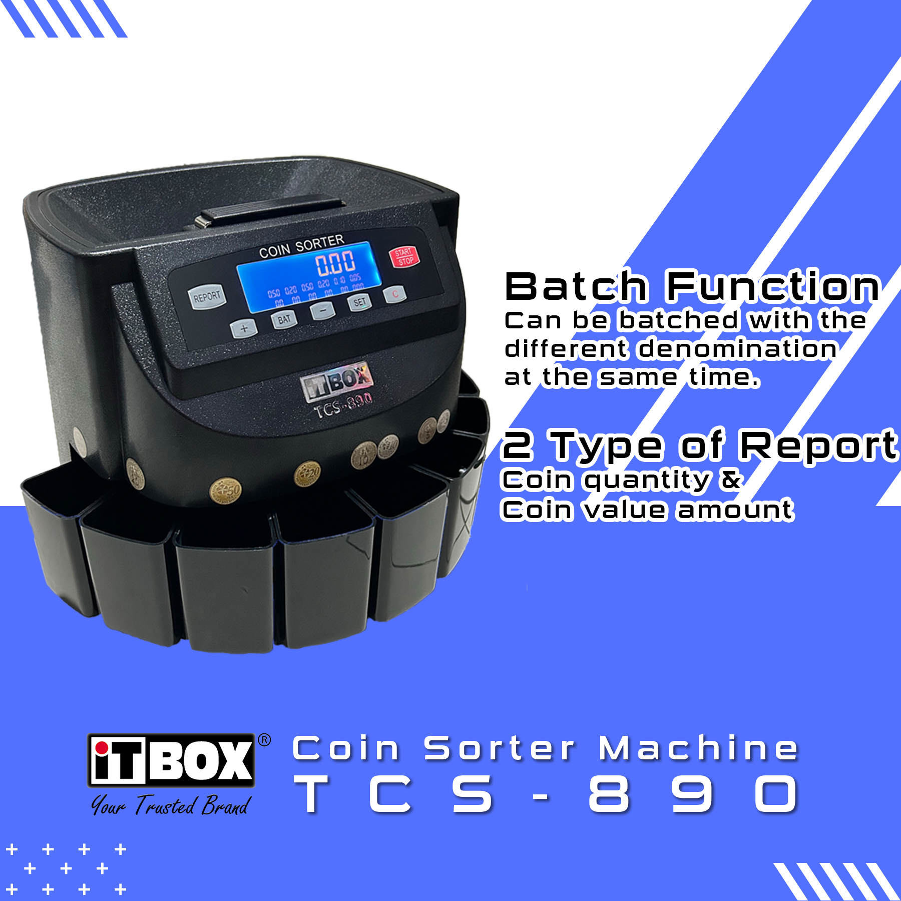 iTBOX Coin Sorter Coin Counter TCS-890 | Electronic Money Coin Counting ...