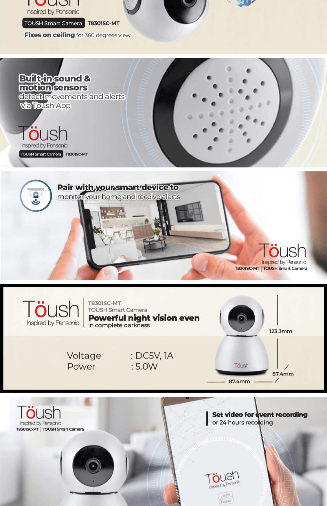 Panasonic/Pensonic Toush Wireless Door Camera | VL-SDM100BX VL-SDM200BX ...