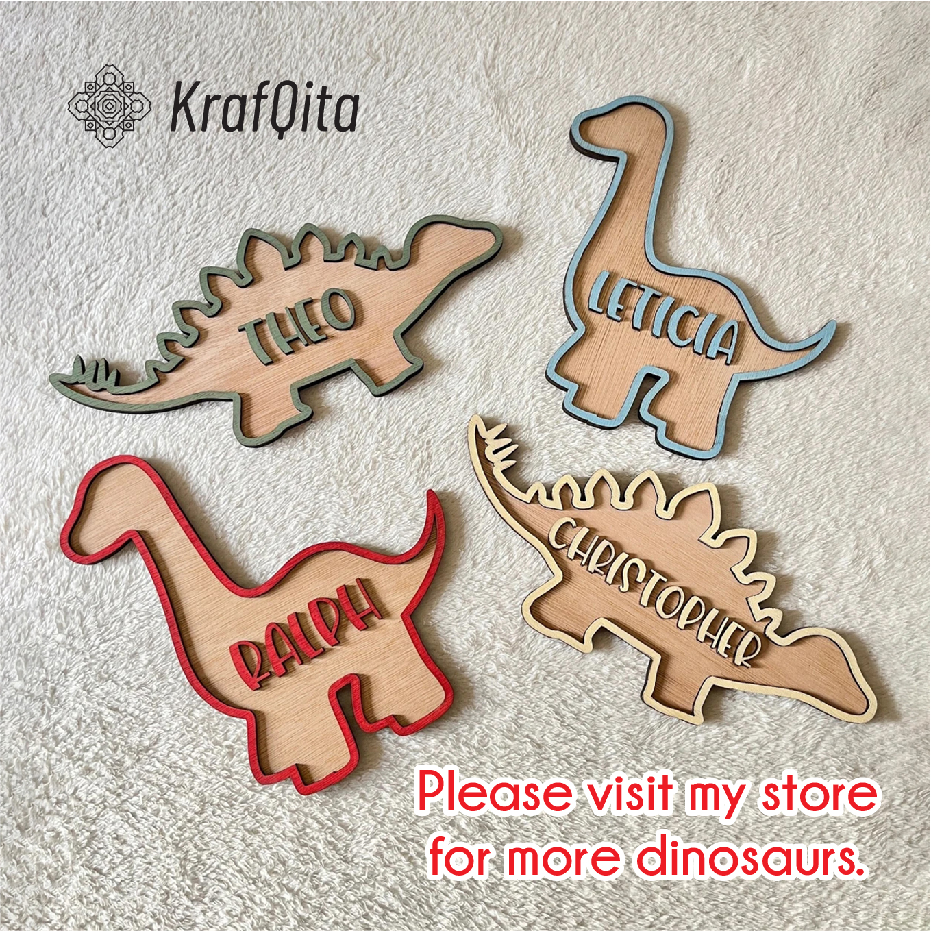 Stegosaurus Dinosaur door sign, Hiasan Bilik Kanak-kanak, Personalised ...