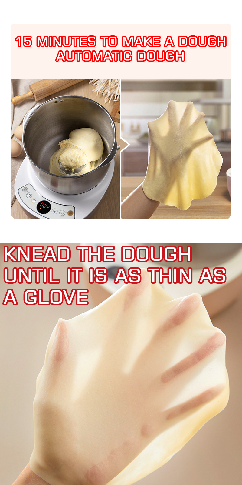LAHOME Bear Smart Satnd Dough Mixer Maker Automatic Household Electric ...