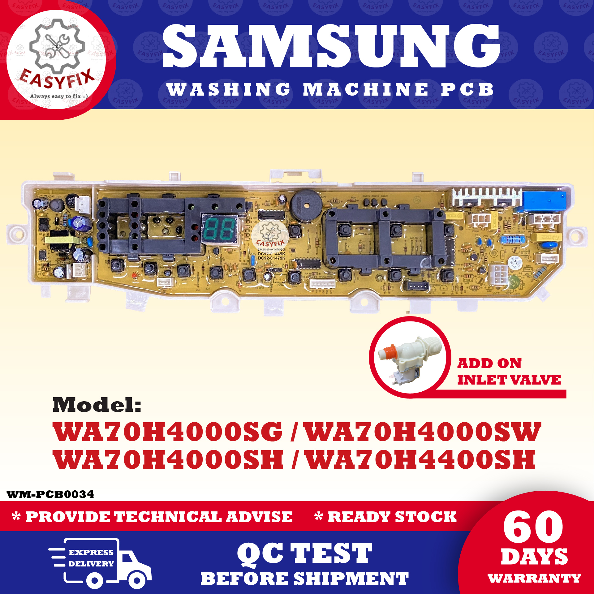 🔥Provide TUTORIAL VIDEO🔥 WA70H4000SG / WA70H4000SW / WA70H4000SH / WA70H4400SH SAMSUNG WASHING ...