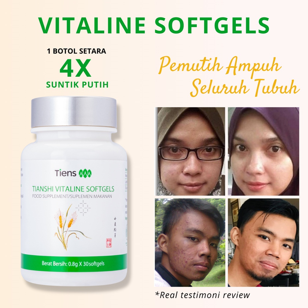 Vitaline Softgel Tiens Whitening Supplement Kulit Putih Ubat Putihkan ...