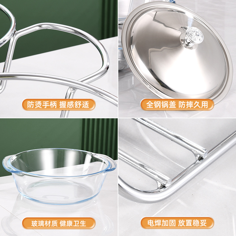 2.0L x 4 Chafing Dish Buffet Set Glass Dishes Buffet Servers with Lid ...