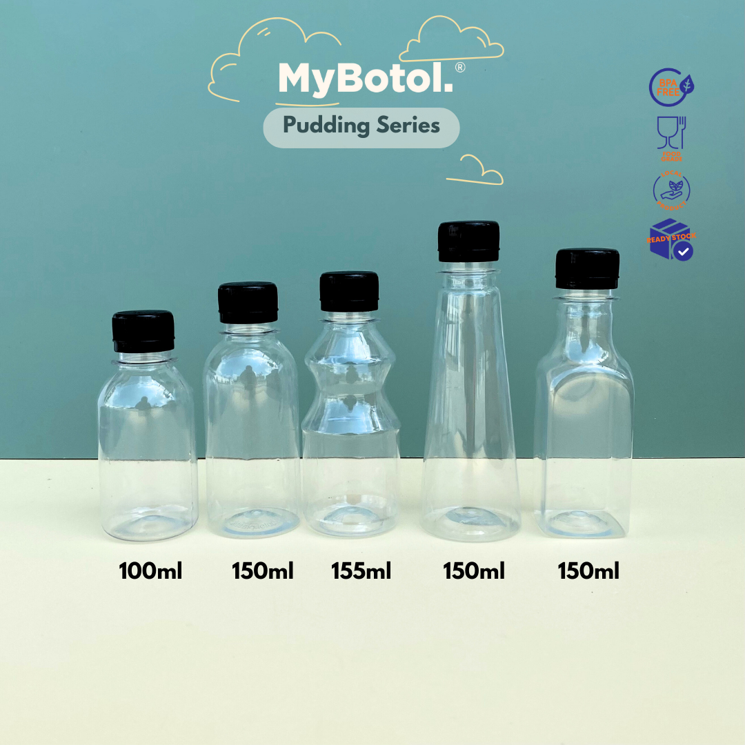 [mybotol] BOTOL VIRAL PUDING SEDUT 100ML/150ML/155ML BOTOL DOORGIFT ...
