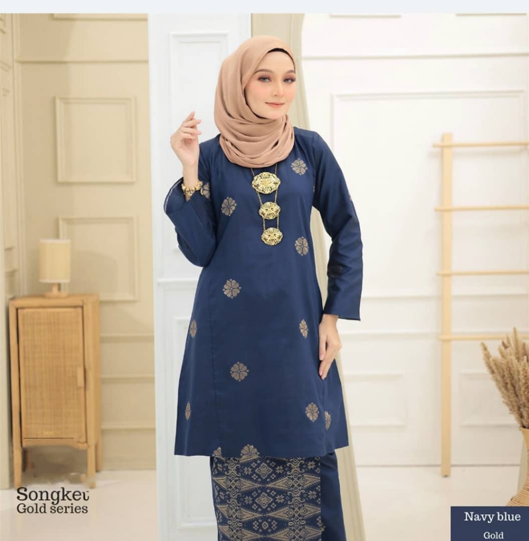 Baju Kurung Pahang Songket Tenun Bunga Tabur, Baju raya 2025 viral ...