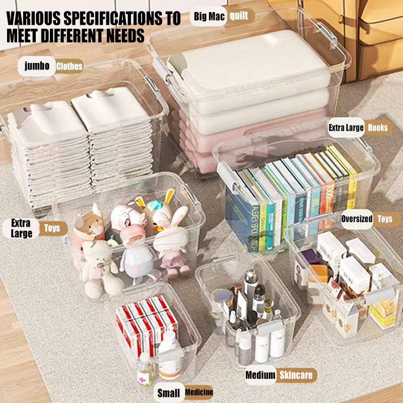 🔥MY-COD🔥Japanese Style Storage Box Transparent Shelf Organizer Plastic ...