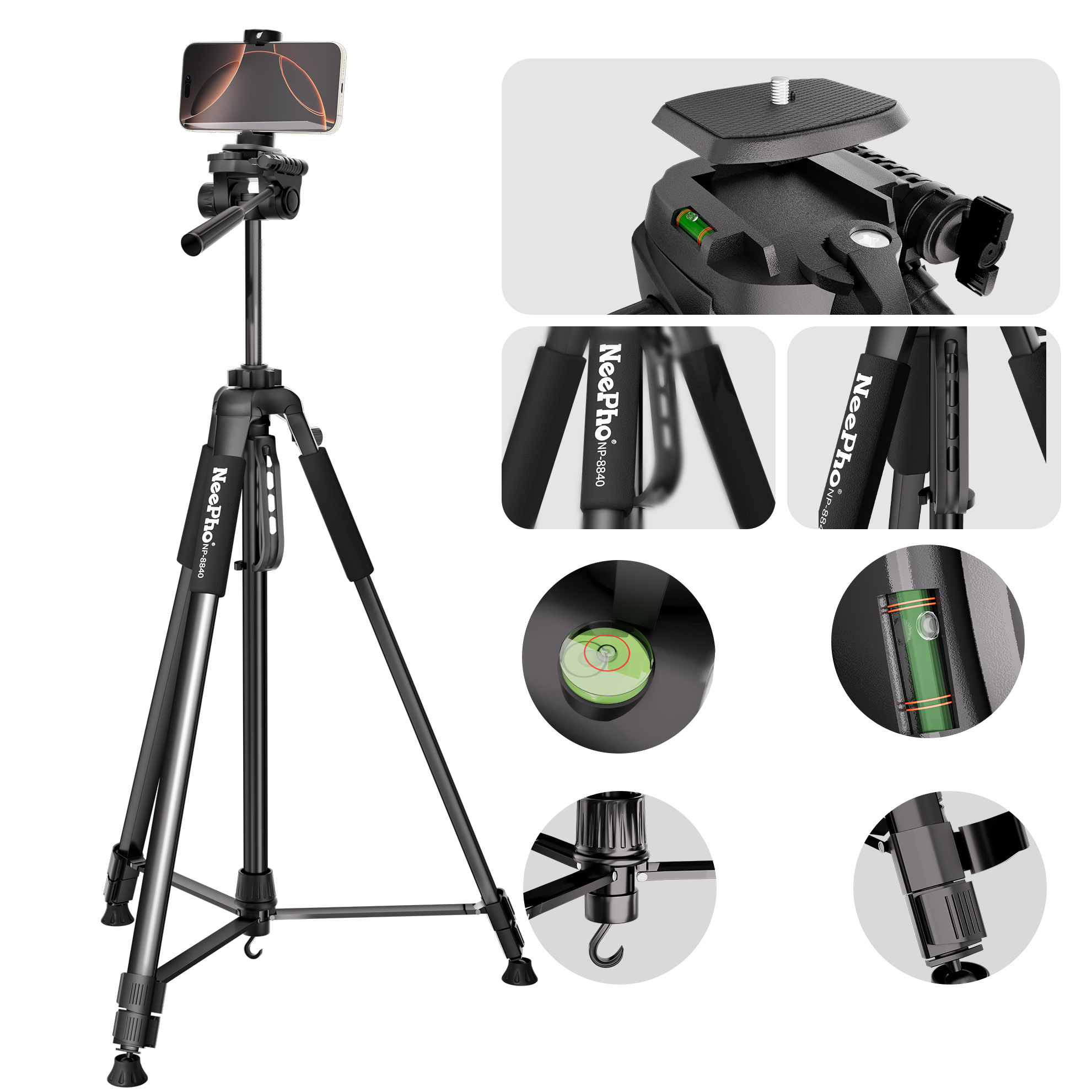 Neepho 8840/NP690 Tripod Camera/phone Stand 360°Adjustable Live ...