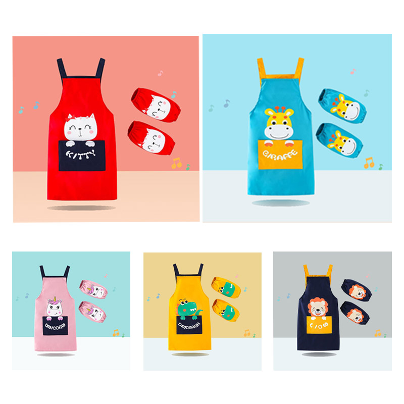 Kids Waterproof Art Craft Apron Long Sleeve Smock Children's Fabric ...