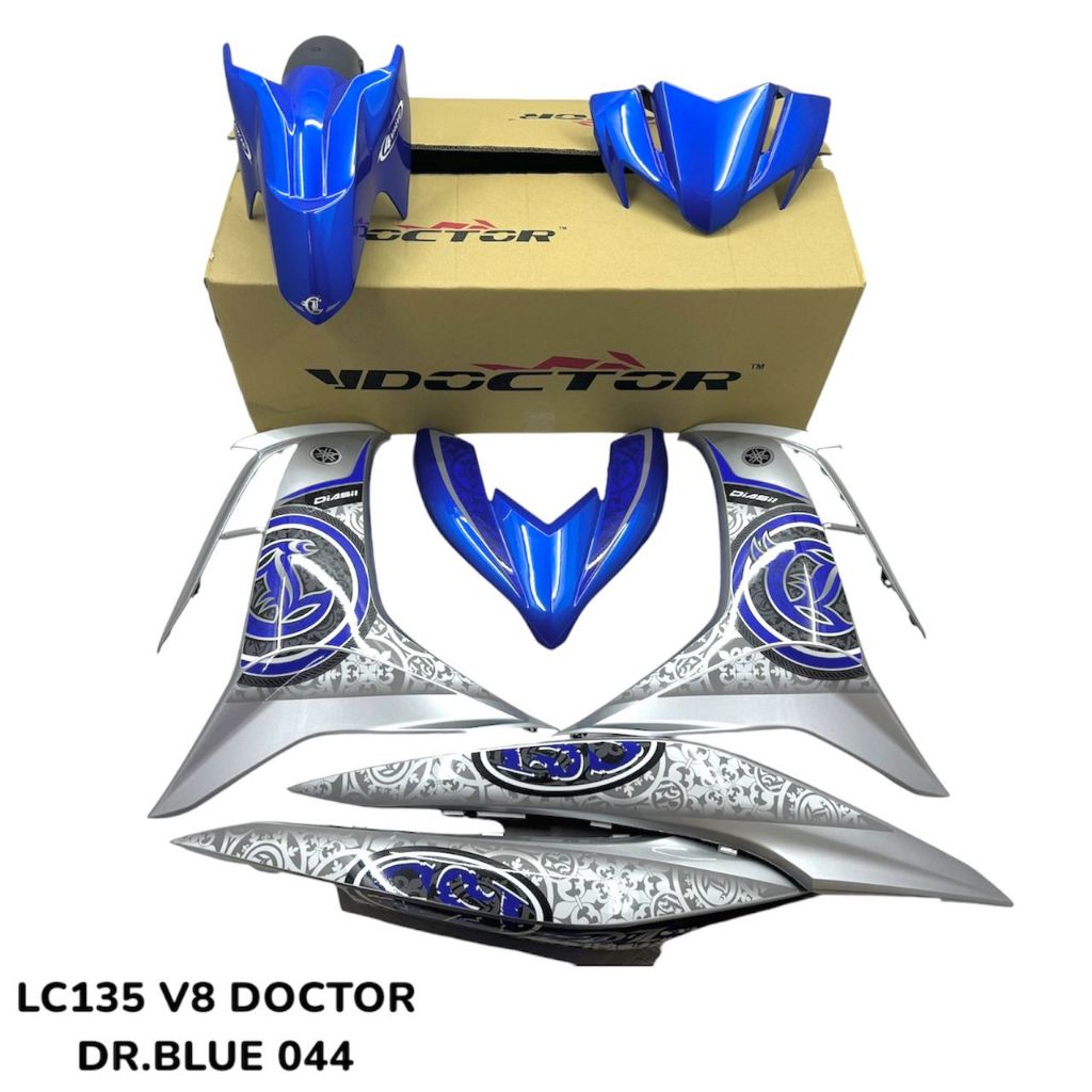 COVERSET BODYSET LC135 LC V8 DR BLUE BIRU BATIK 044 FUEL INJECTION FI ...