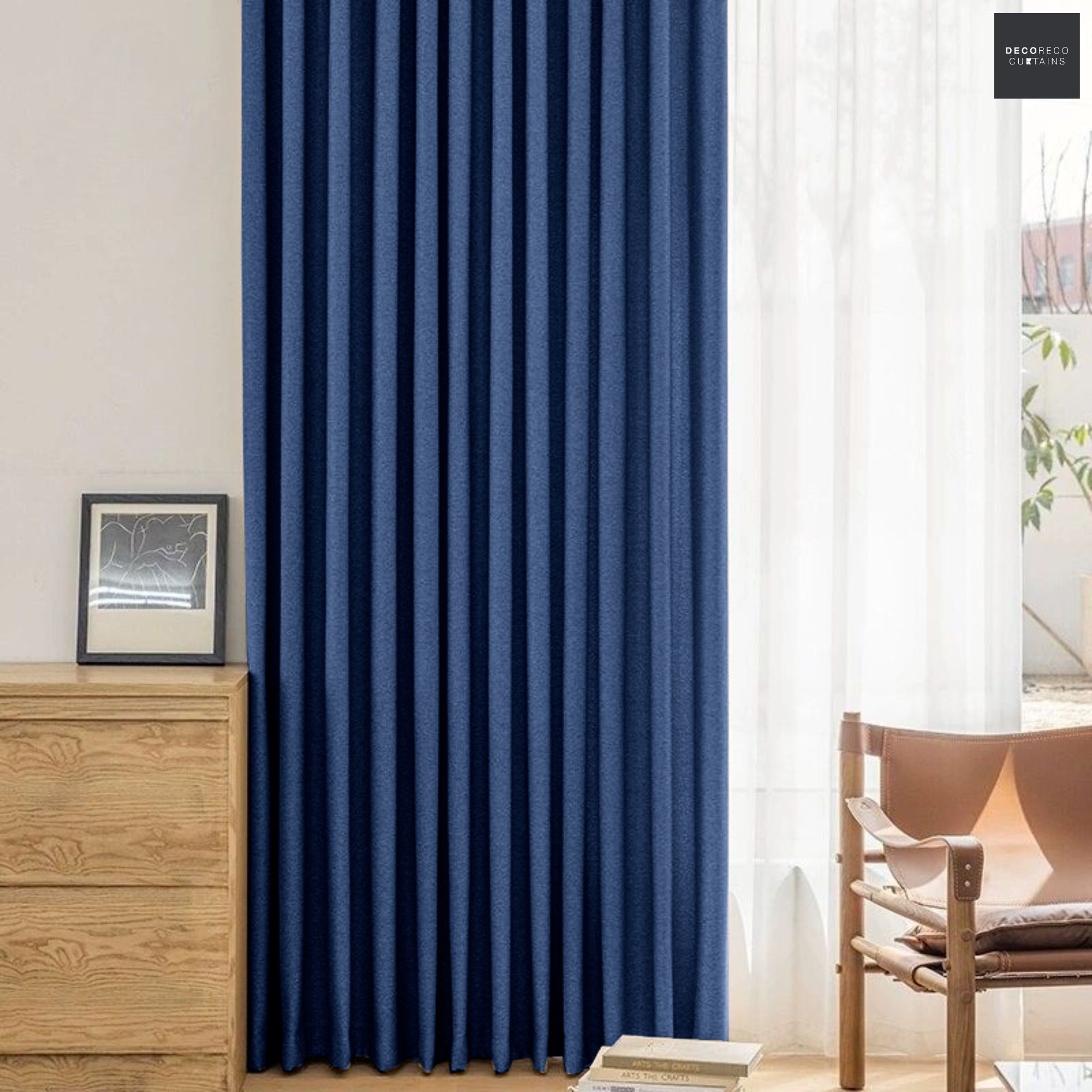 NEXUS Langsir 80% Blackout Warna Prussian Blue Tebal Berat UV Protect ...