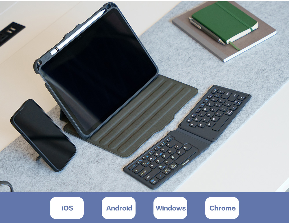 AKF003AP - Targus Ergonomic Foldable Bluetooh Antimicrobial Keyboard ...