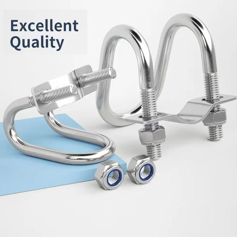 Double U-clamp Steel Pipe Fasteners U-bolt U-screws Phillips Bolt Steel ...
