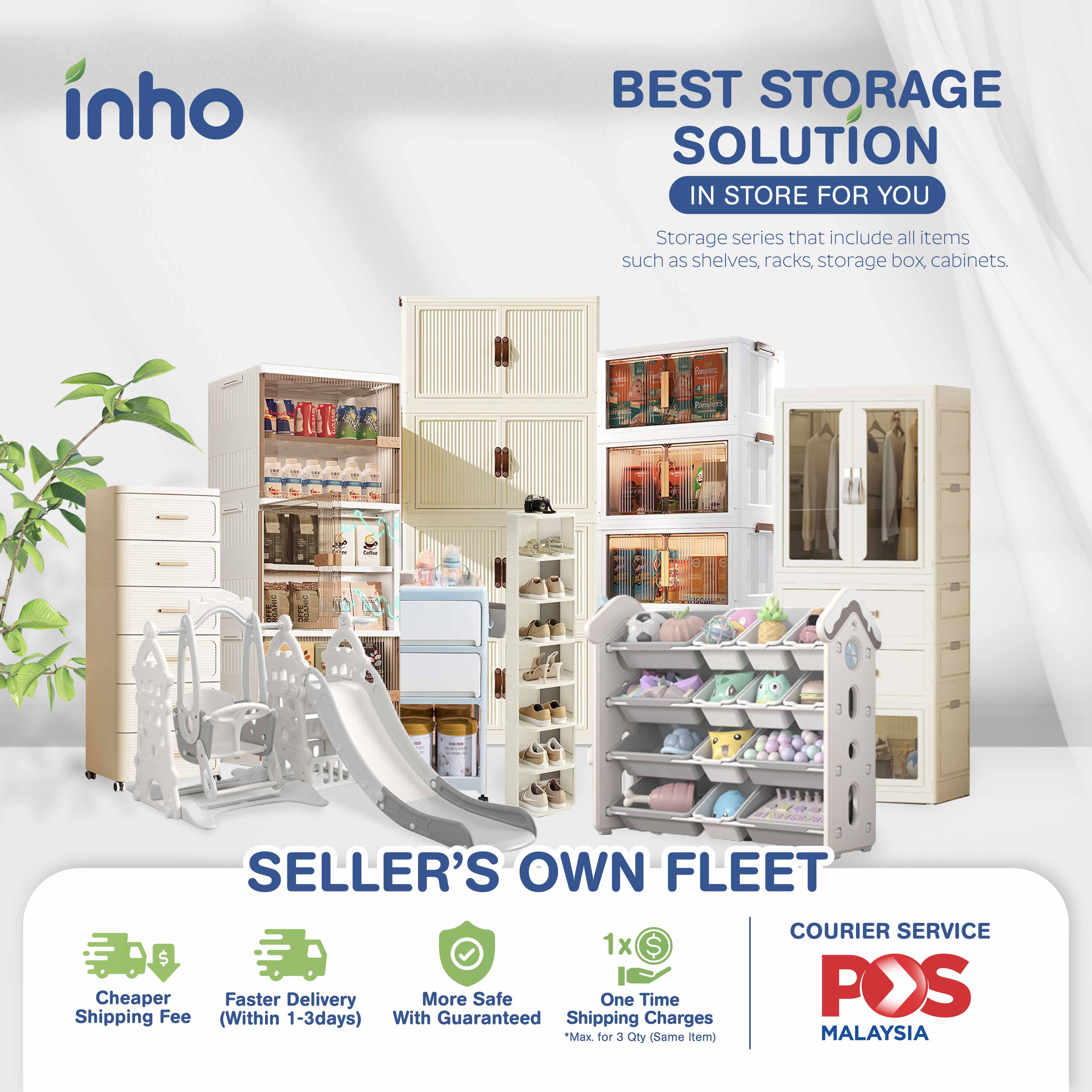 【FREE SHIPPING】INHO L50-70cm (1-6 Layers) Deluxe Diamond Cabinet 2 Door ...