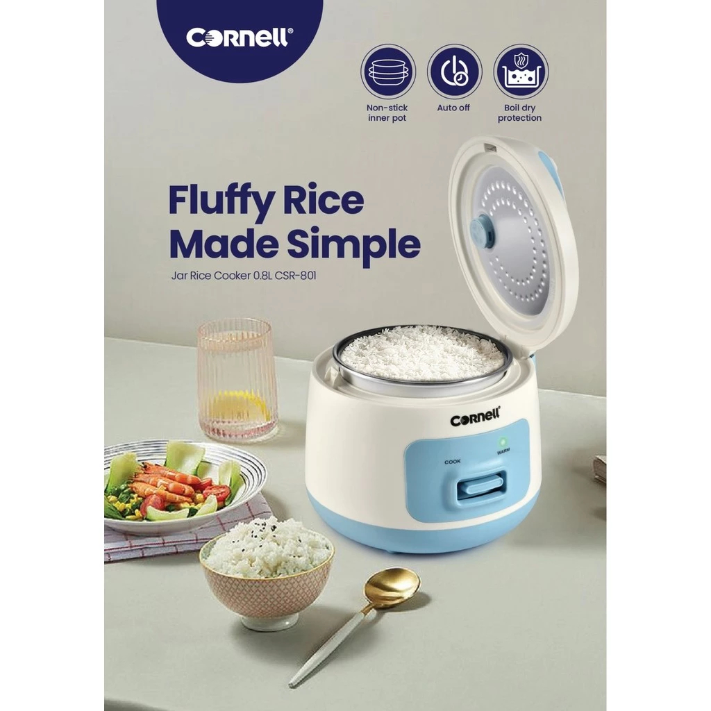 Cornell 0.8L Non-Stick Mini Rice Cooker | CSR-801 (Baby Porridge Food ...