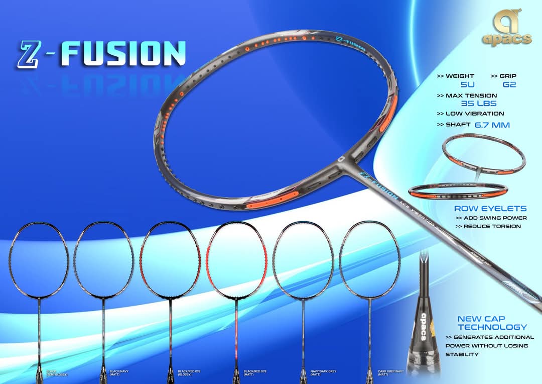 APACS Badminton Racket Z-FUSION ( 100% Original )( SLIGHTLY HEAD HEAVY ...