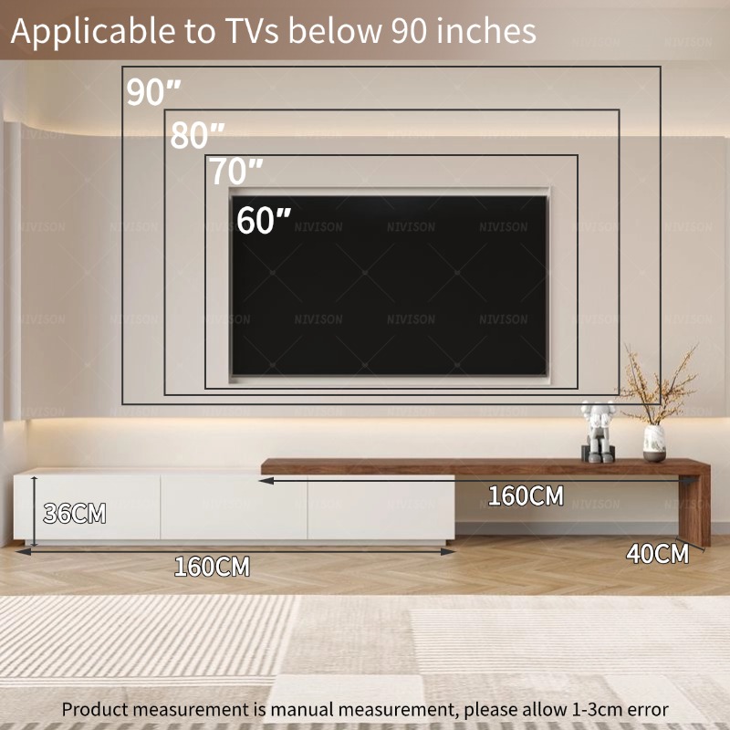 NIVISON Kabinet TV Cabinet Retractable TV 140/160CM Suitable For 60-90 ...