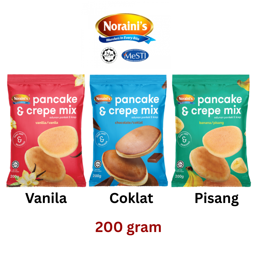 NORAINI'S Pancake & Crepe Mix - Tepung Penkek Perisa Vanilla ...