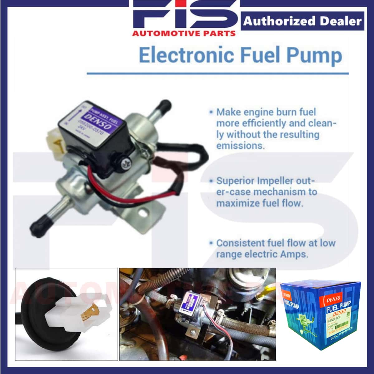 FIS Denso Electric Fuel Pump Oil Injection Car Gasoline Inline Petrol ...