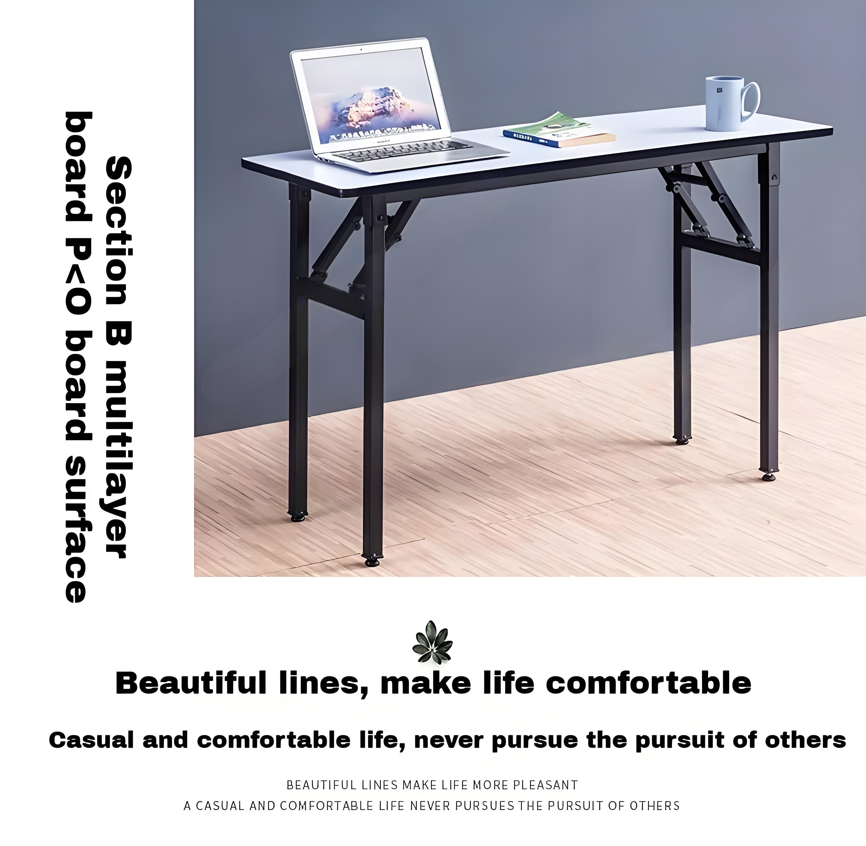 🔥【No Need Install】Meja Lipat Foldable Table Study Office Dining Desk ...