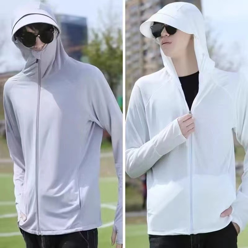 UPF 50+ UV Sun Protection Clothing Women Men Zip Hoodie Long Sleeve ...