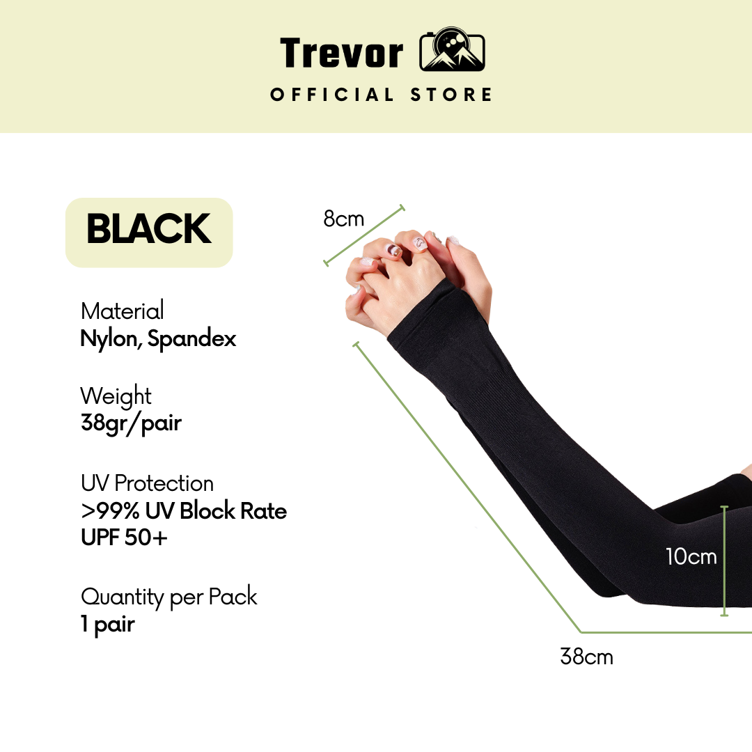 TREVOR UV Protection Sleeves [1 pair] – UPF 50+ Women Ice Silk Sun ...