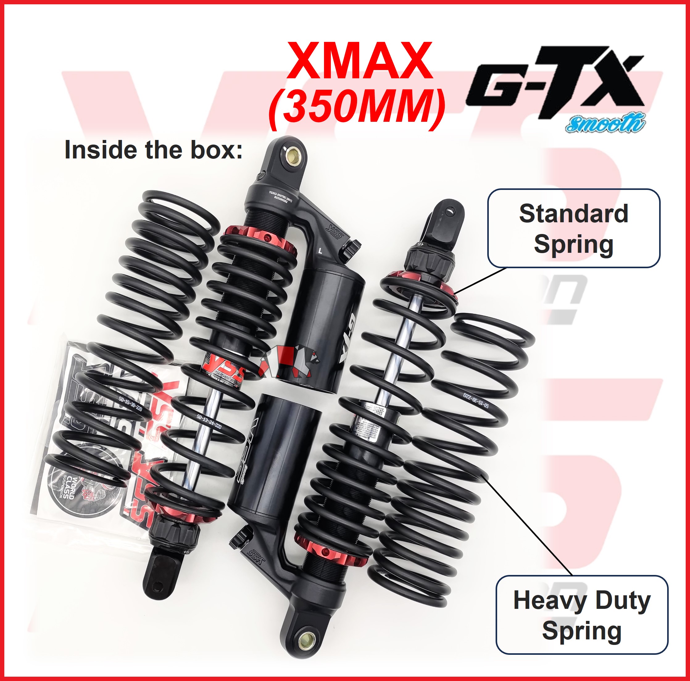 YSS XMAX (350MM) GTX [Free Heavy Duty Spring]. Adjustable absorber ...