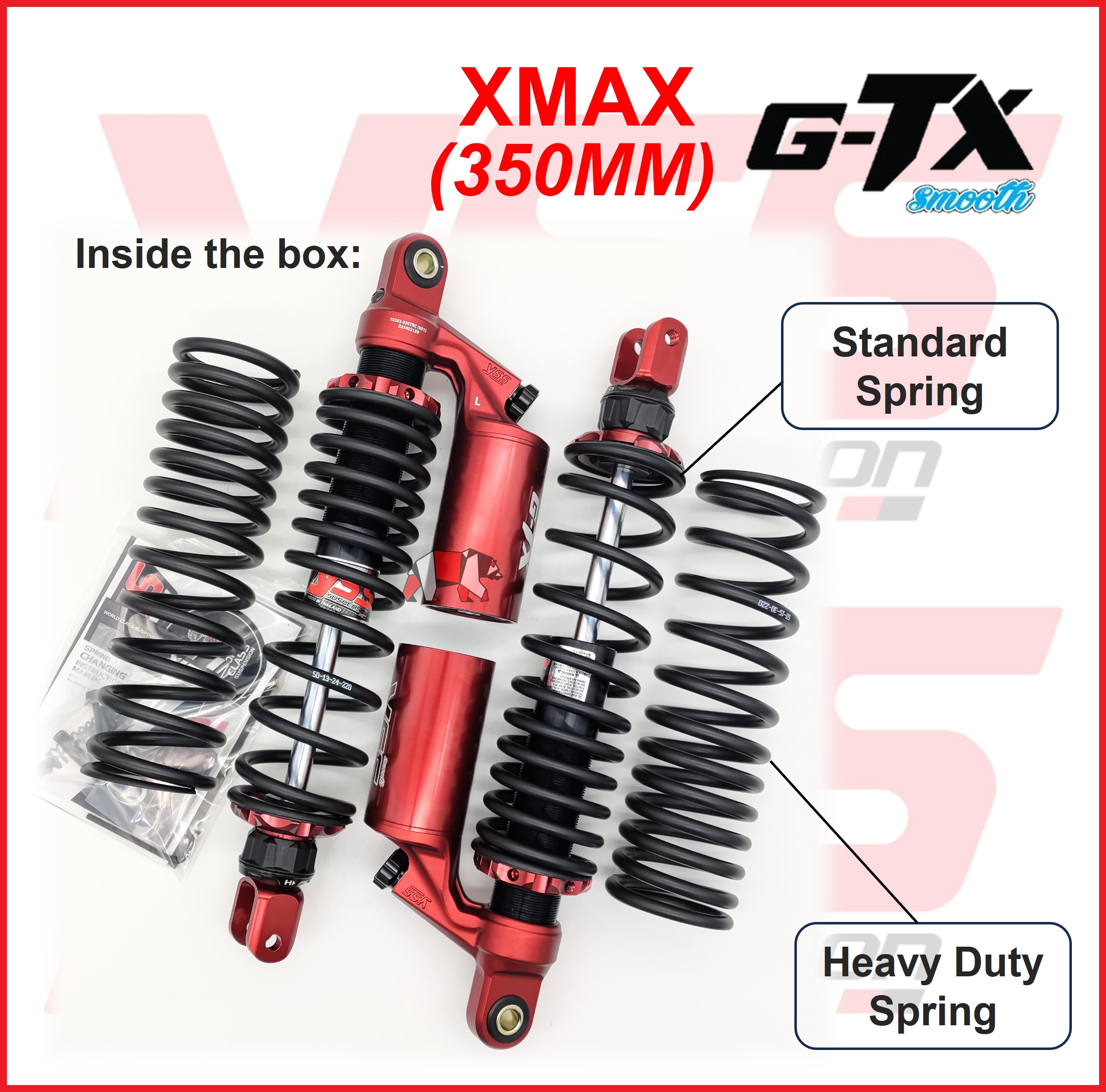 YSS XMAX (350MM) GTX [Free Heavy Duty Spring]. Adjustable absorber ...