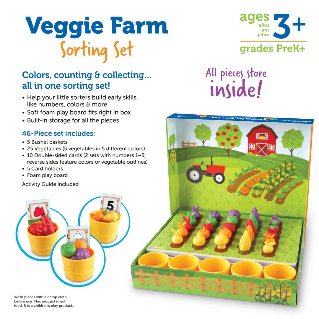 Learning Resources Veggie Farm Sorting Set- Age 3-7, Counting, Matching ...