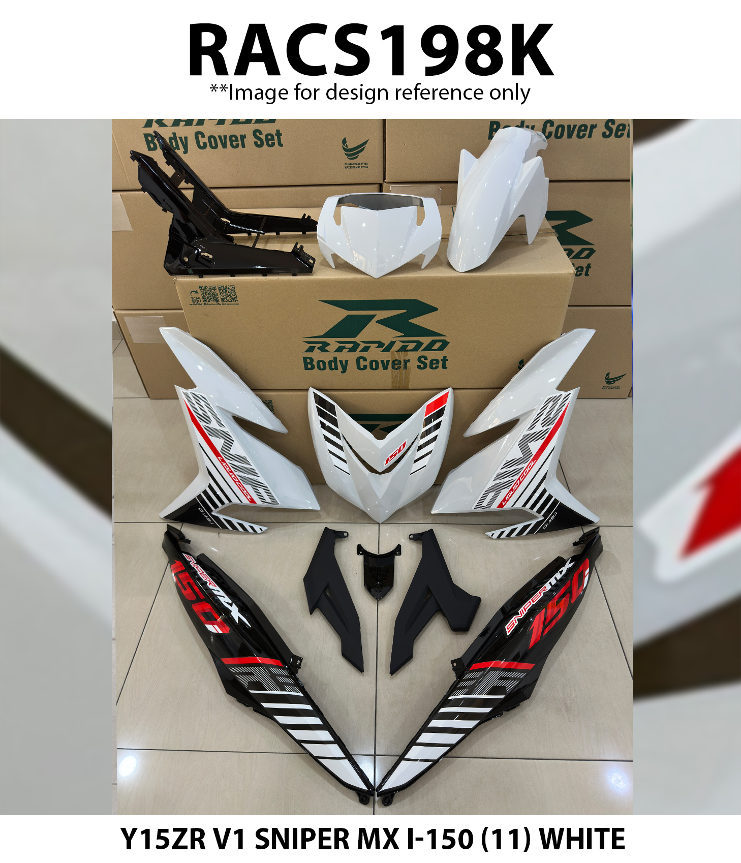 Yamaha Ysuku Y15zr V1 V2 Sniper Mx I-150 (11) White Sticker Tanam ...