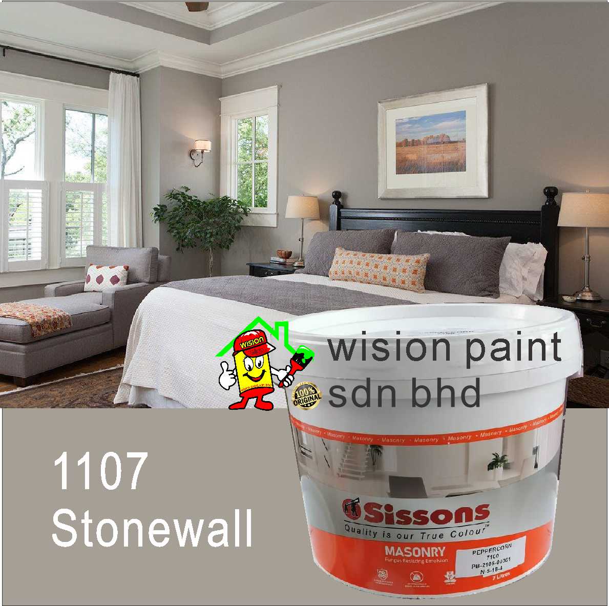 7L SISSONS PAINT MASONRY EMULSION PREMIUM QUALITY INTERIOR WALL FINISH ( FREE 7" ROLLER SET )CAT ...