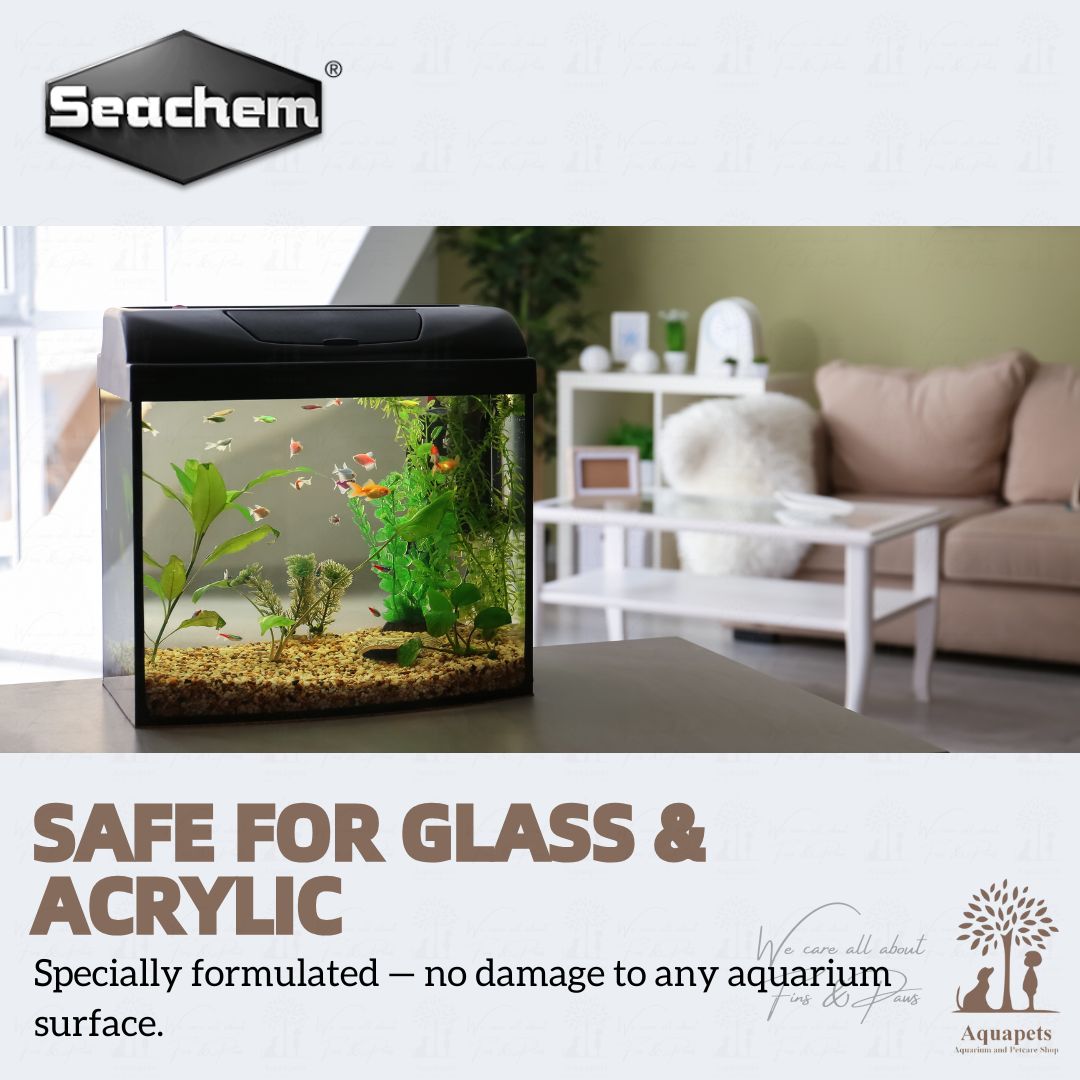 Seachem Aquarium Polisher 250ML Safe Glass & Acrylic Cleaner | Ammonia-Free | Removes Water ...