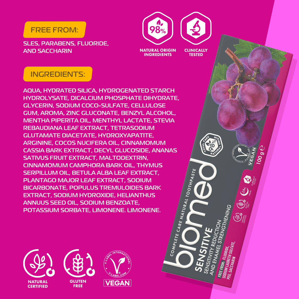 Biomed Natural Toothpaste Sensitive For sensitive reduction,敏感牙齿 | Ubat ...