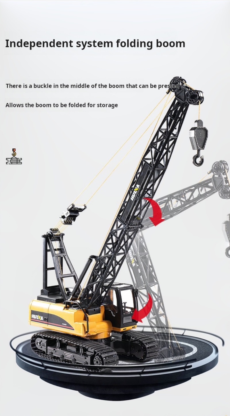 Huina 1:14 RC Mobile Crane 15 Channel 2.4GHZ Remote Control Engineering ...