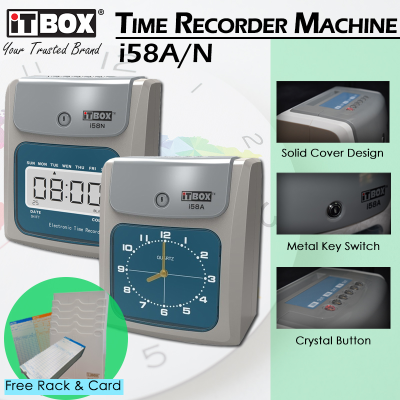 iTBOX i58N i58A Time Recorder | Punch Card Machine | Attendance Machine ...