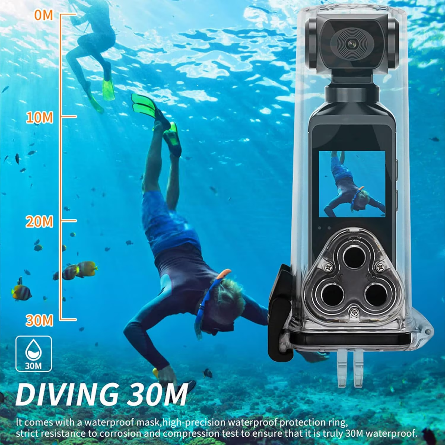 V380 PRO Mini K85 Action Camera 4K/30FPS Video 270° Rotation 30M ...