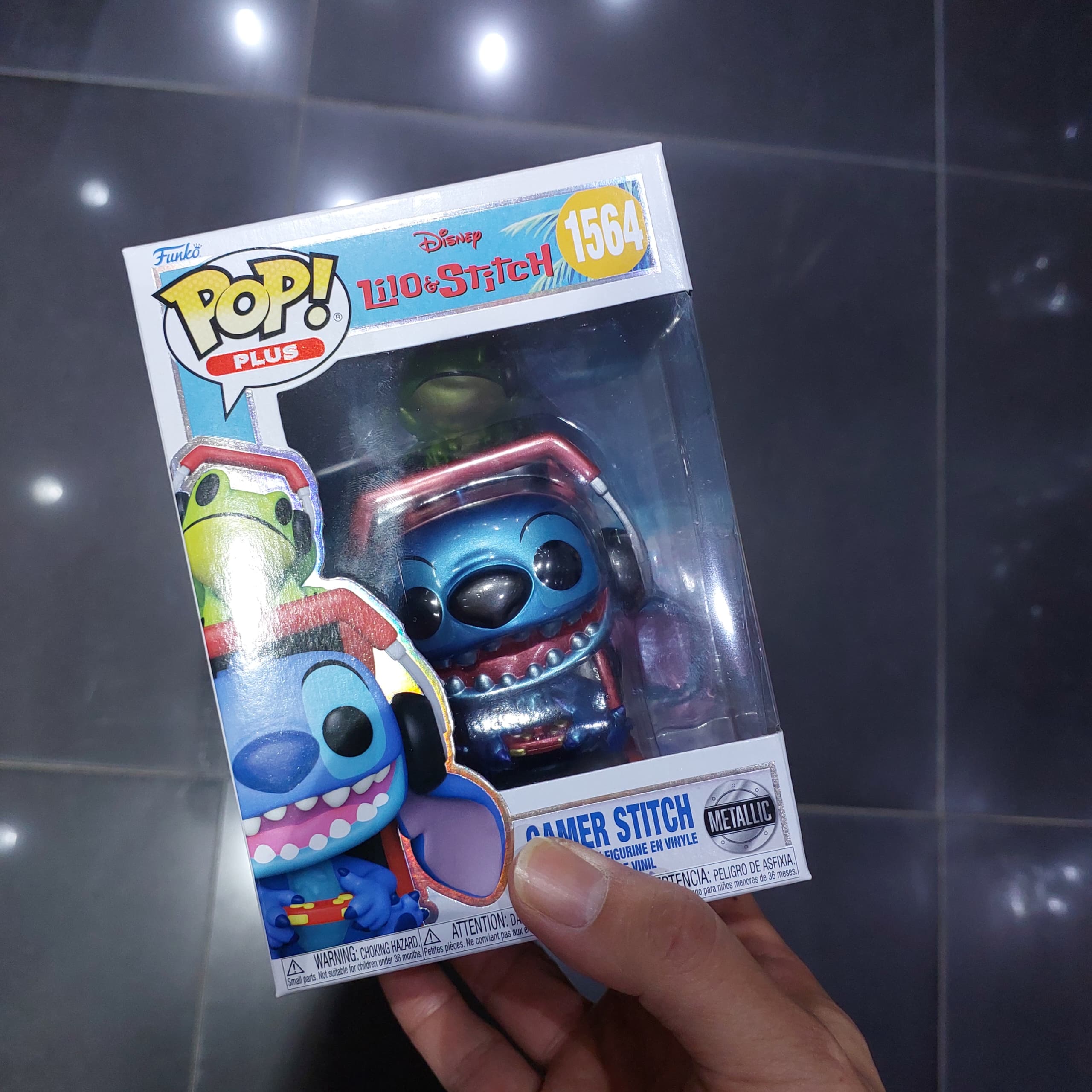 Funko Pop Gamer Stitch 1564 Pop Plus Metallic Edition Disney Animation ...