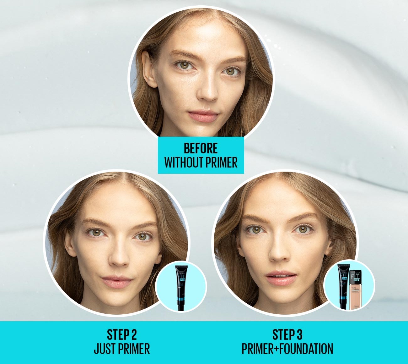 Maybelline Fit Me Matte + Poreless Primer – SPF 20, 16H Longwear, Blurs ...