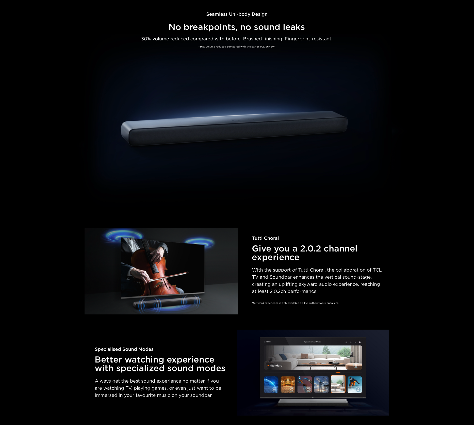 TCL S45H 2.0ch Dolby Atmos All-in-One Deep Bass Soundbar, Dual Bass ...