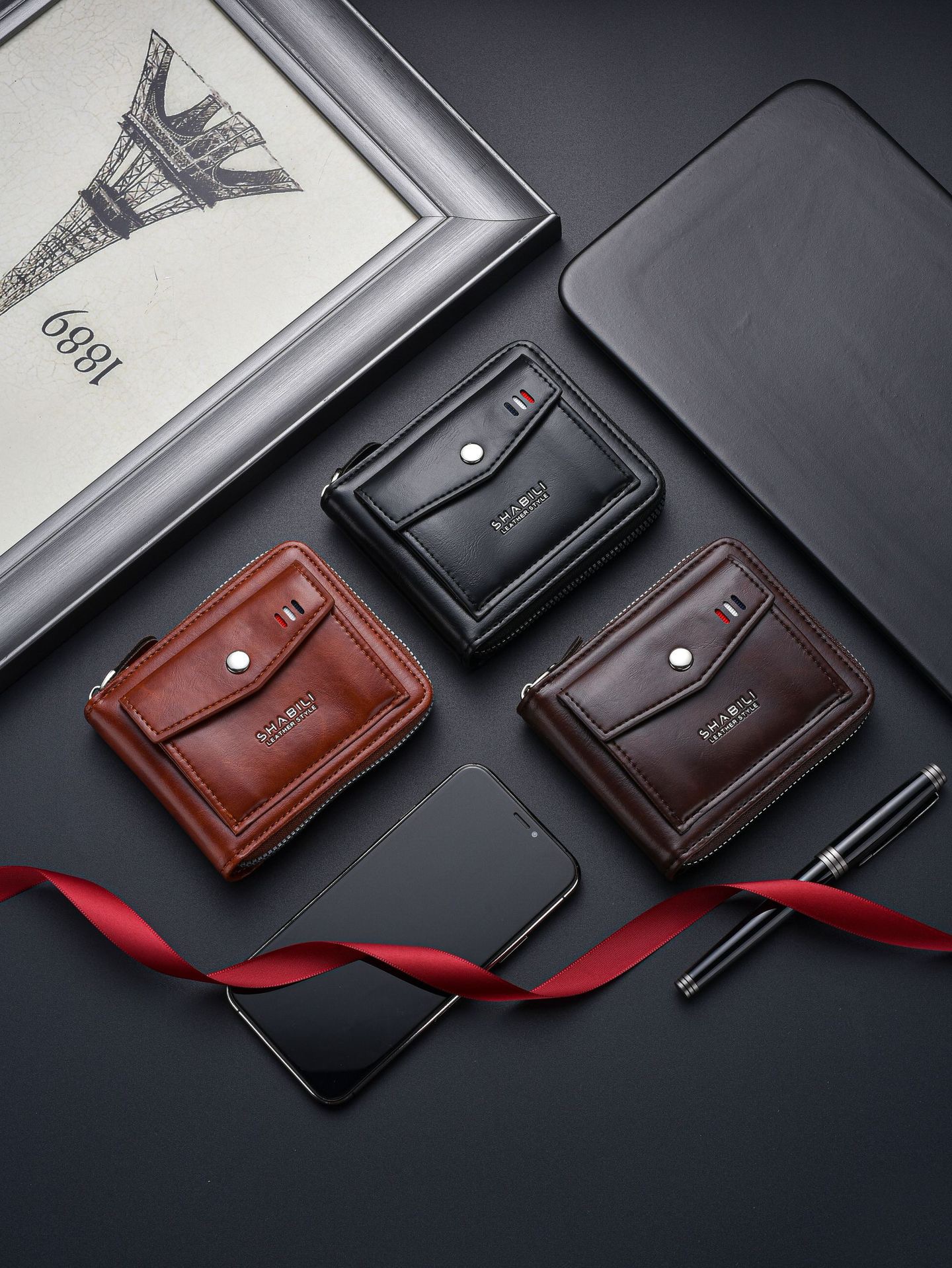 Beg Duit Lelaki Short Wallet With Front Coin Pocket Men PU Leather ...