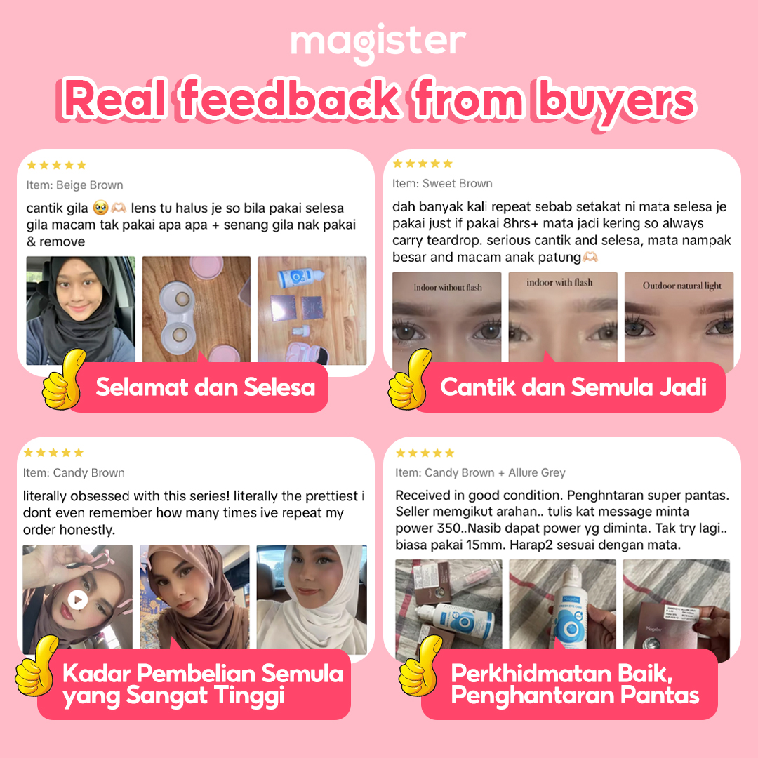 [14.5mm 2 Set Combo] Magister Contact Lens With Power Value Set 0~-6.00 ...