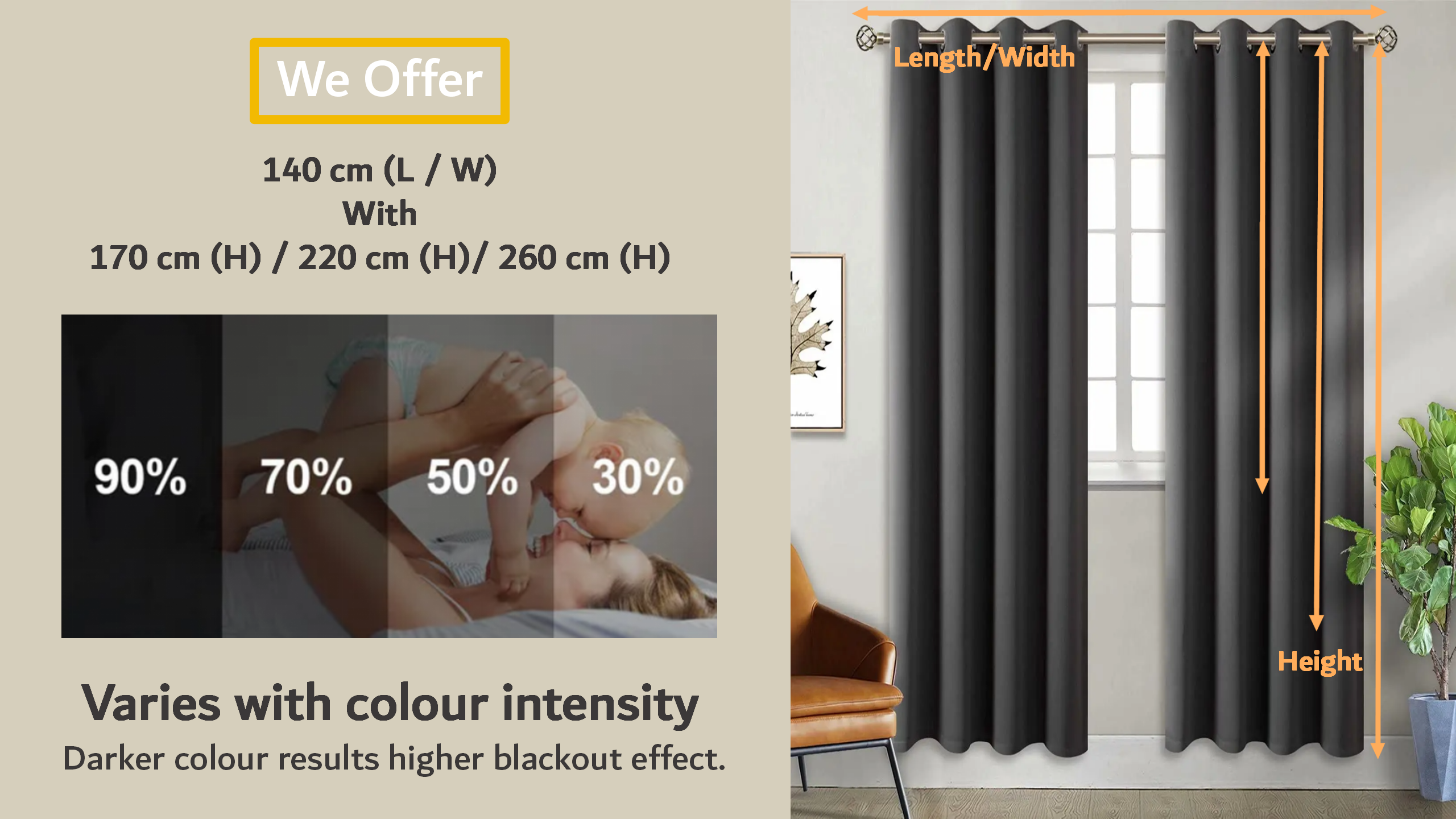 [SOLD] Langsir Sliding Door Curtain Blackout ( Ready Made Curtain Hook ...