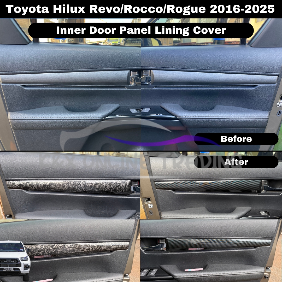 Toyota Hilux Revo/Rocco/Rogue 2016-2025 Forged Carbon Trim Door Panel ...