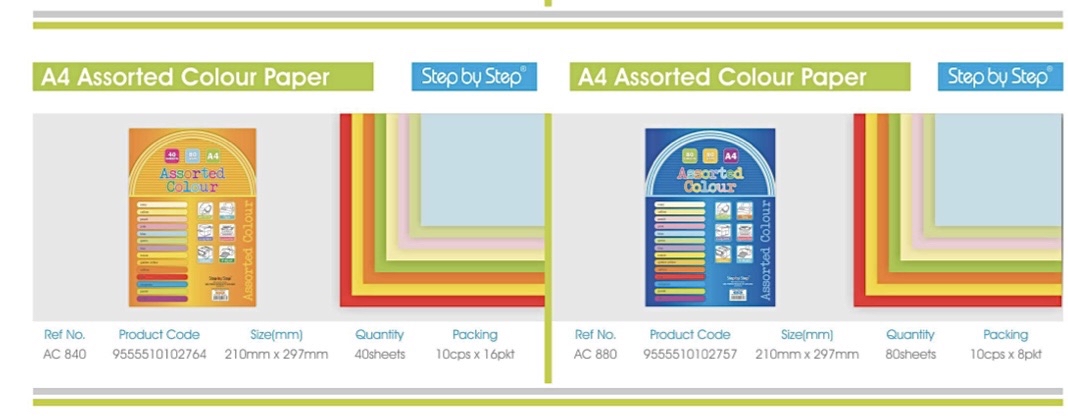 COLOUR PAPER 80GSM 40 SHEETS / 80 SHEETS (ASSORTED COLOUR) (READY STOCK ...