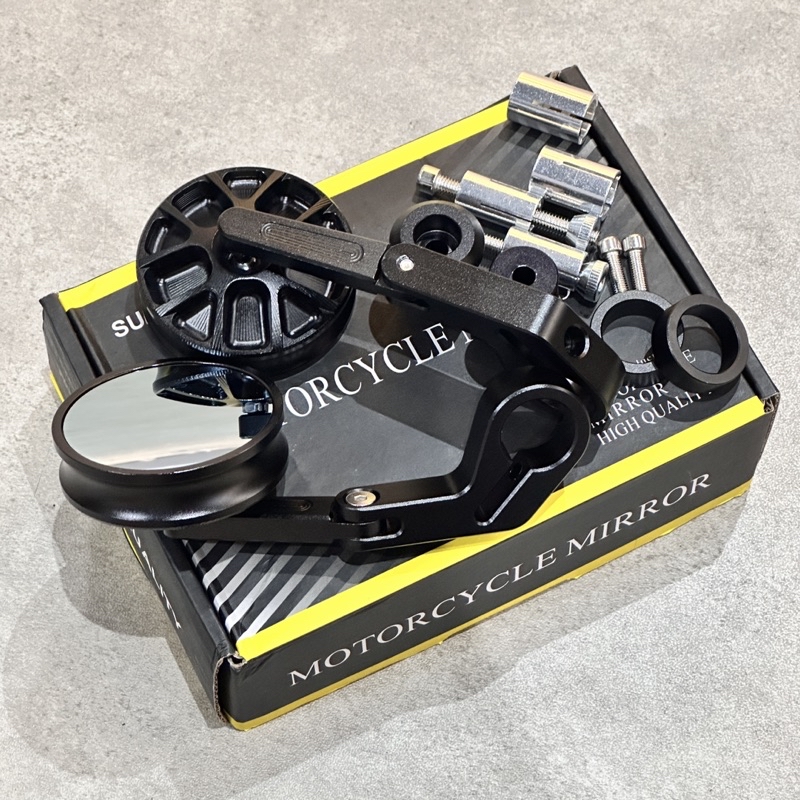 Motorcycle Mirror High Quality End Bar Side Mirror Round Shape Clear ...