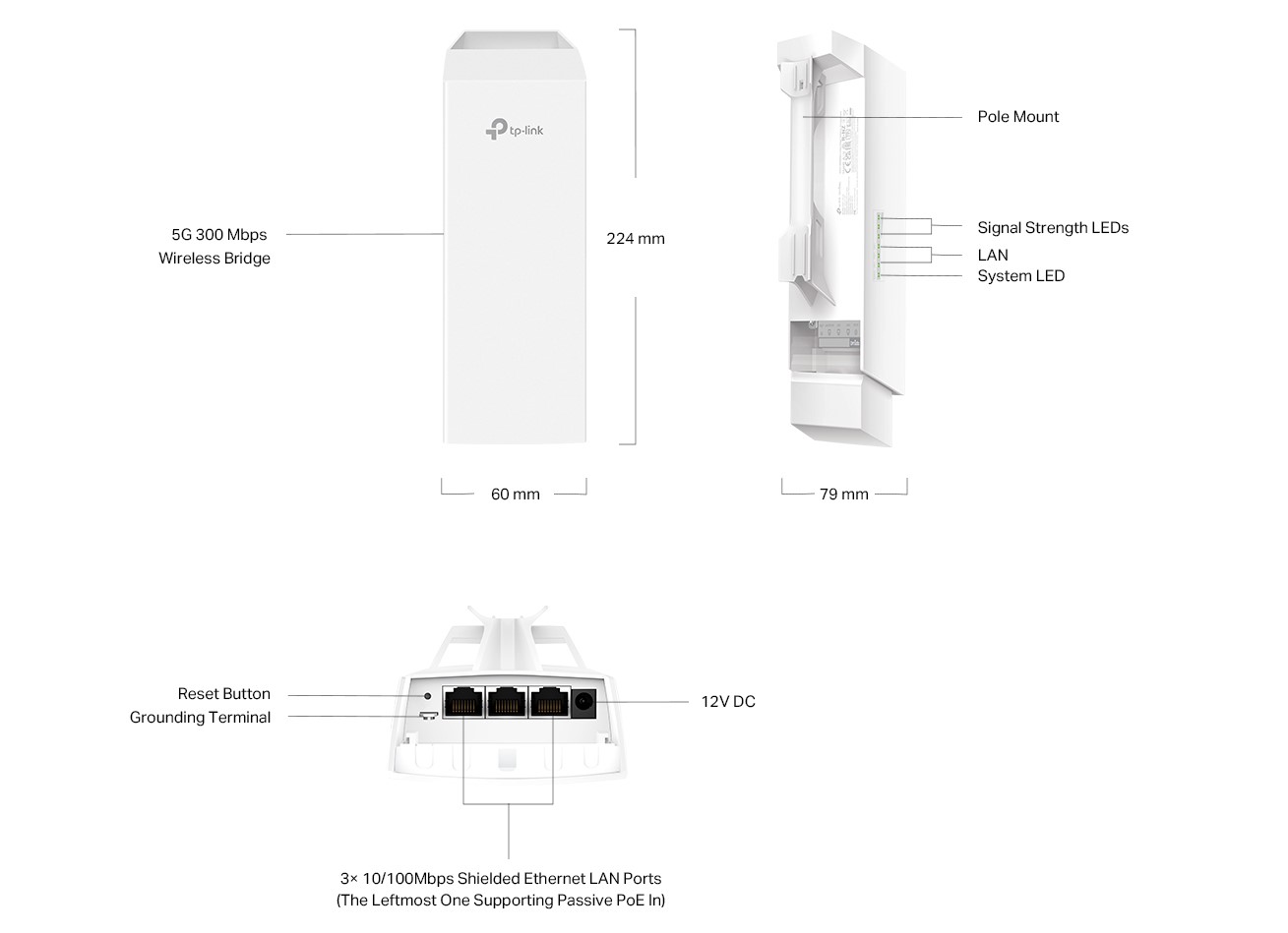 TP-Link EAP115-Bridge KIT Omada Wireless Bridge 5 GHz 300 Mbps Long-Range Indoor/Outdoor Access ...
