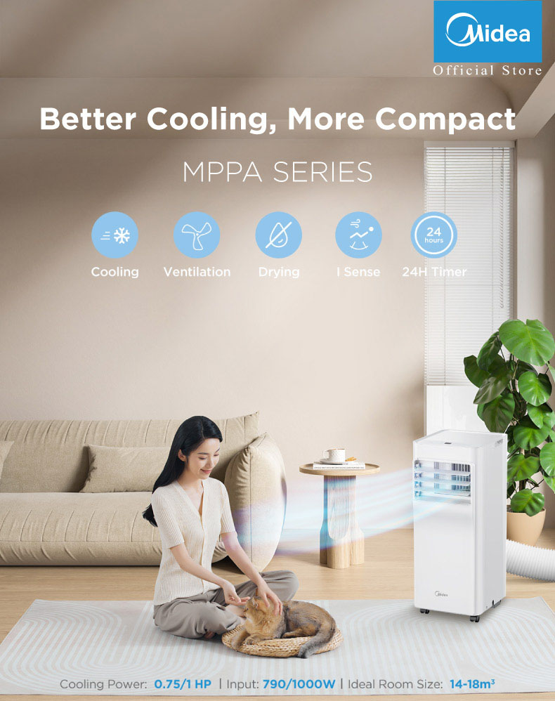 (NEW) MIDEA Portable Air Conditioner / Aircond / Air Cond MPPA-08CRN7 ...