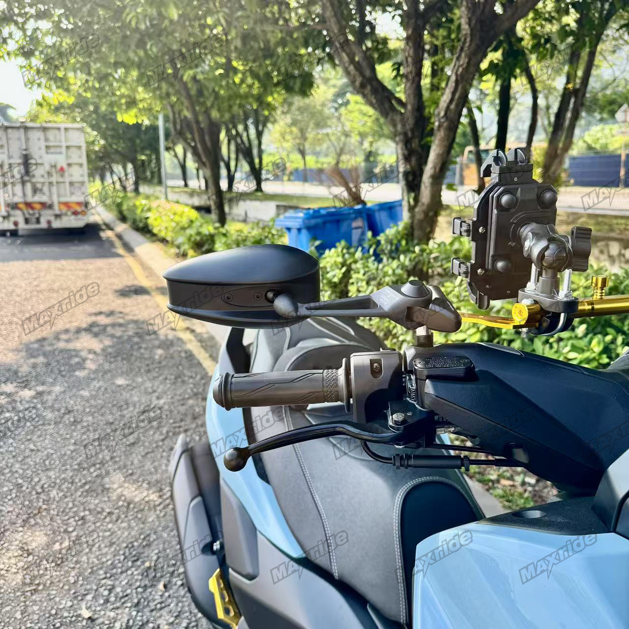 [READY STOCK] NMAX 155 V3 Side Mirror Blue Mirror Aluminum Napoleon NVX ...