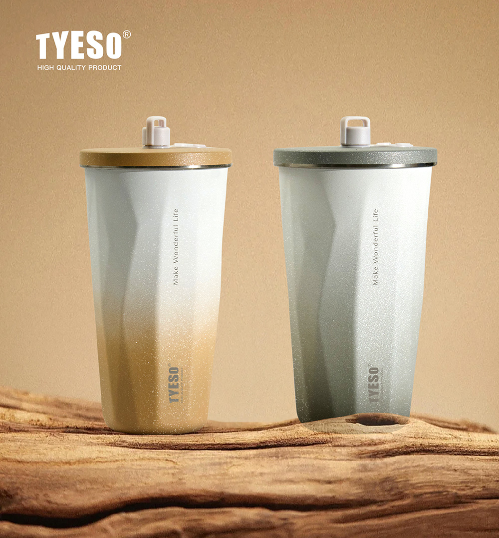 TYESO Flair Coffee Mug Leak-proof Temperature Retention Stainless Steel ...