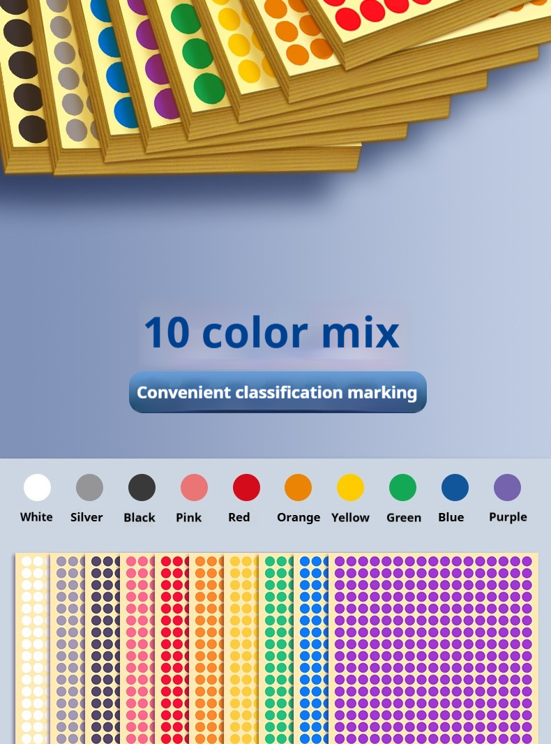 10pcs/set Colored Dot Stickers Round Color Coding Labels Colorful dot ...