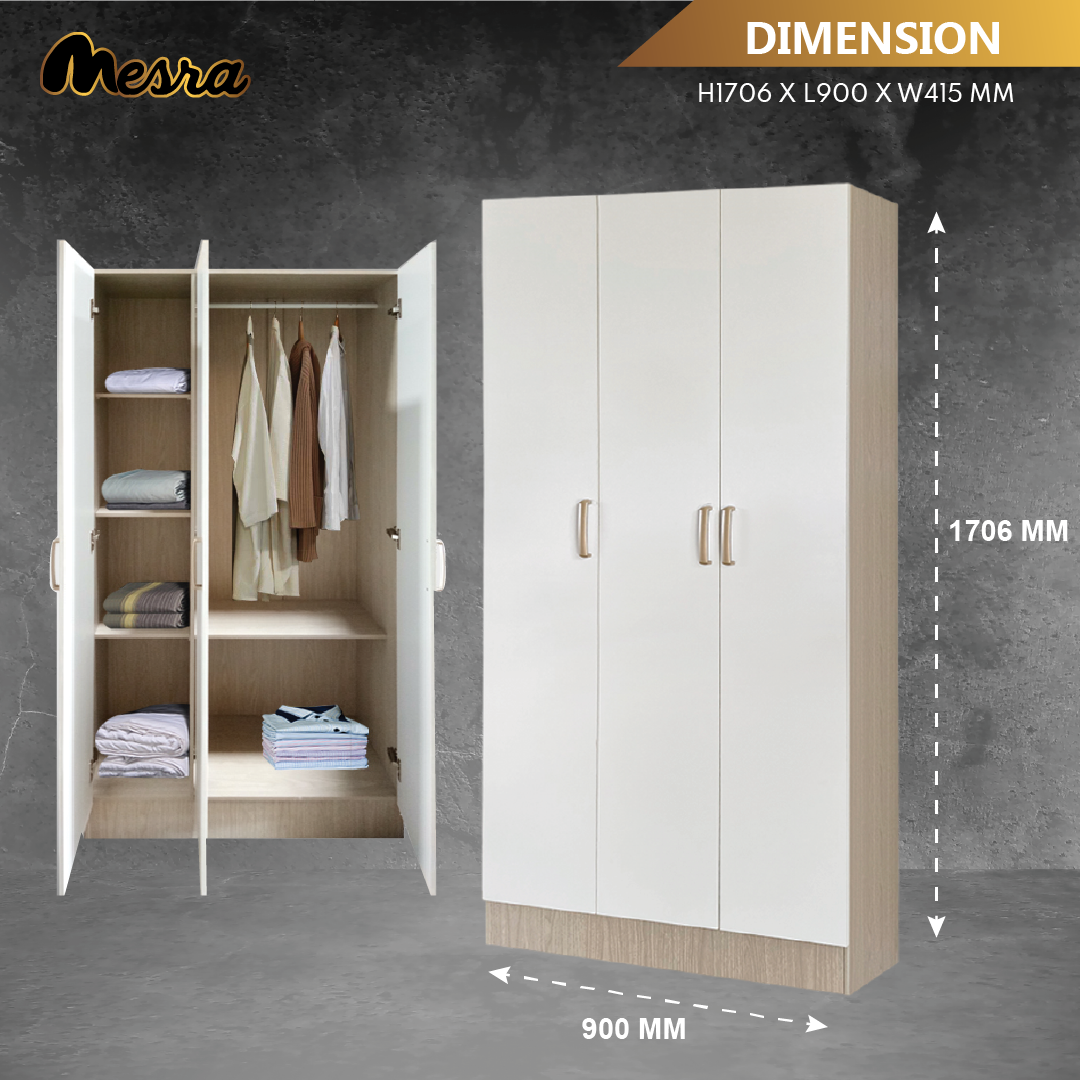 MESRA-3door bedroom set / divan single / bedroom set single / 3door ...